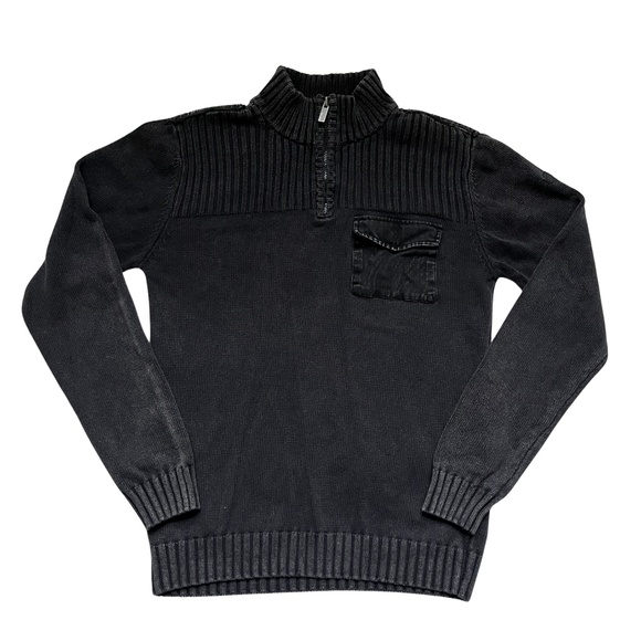 Point Zero | Sweaters | Dark Grey Quarterzip Knit Sweater Point Zero ...